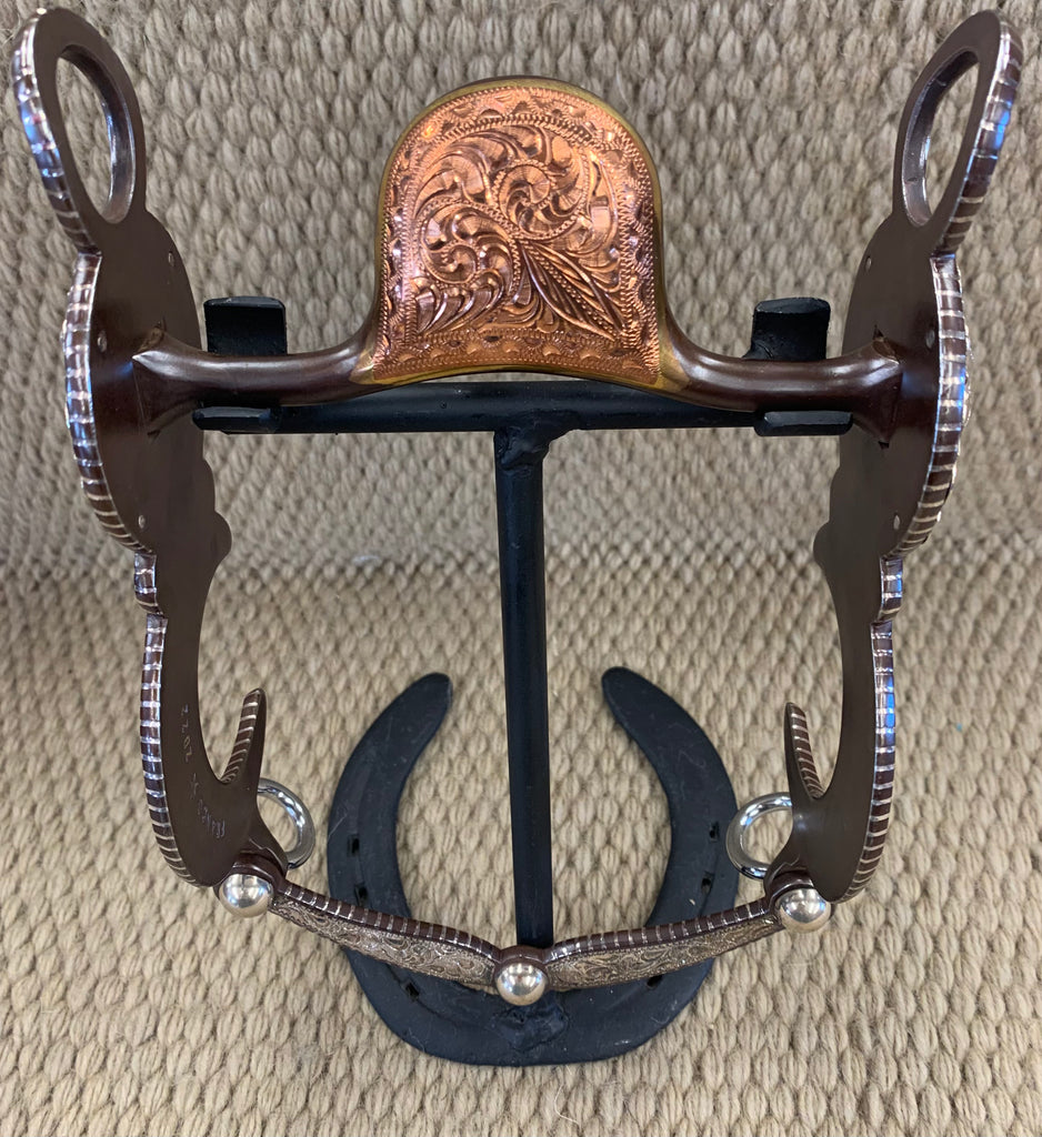 BIT - FR03 - Franco Patina High Port w/ Hood Solid Bar – RC Bean Saddlery