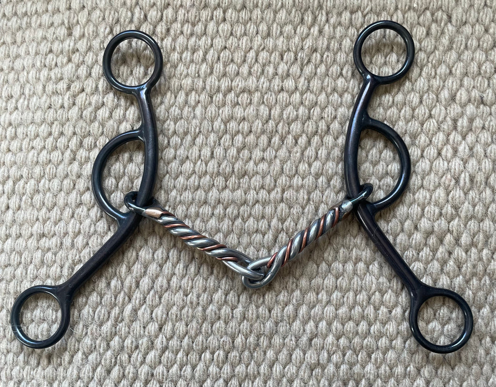 BIT - DT223- Dutton Sliding Gag Twisted Copper Snaffle – RC Bean Saddlery