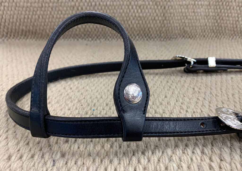Headstall - HS47 - Plain Black Single Ear w/ Silver Plate – RC Bean ...