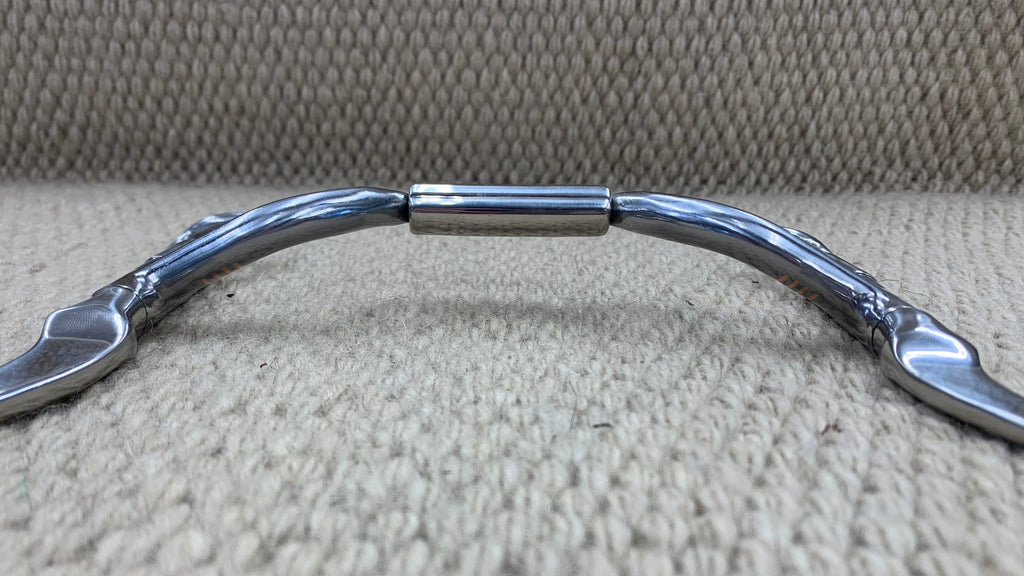 BIT - MB33 - Myler Flat Long Shank Sweet Iron Ported Barrel Stainless ...